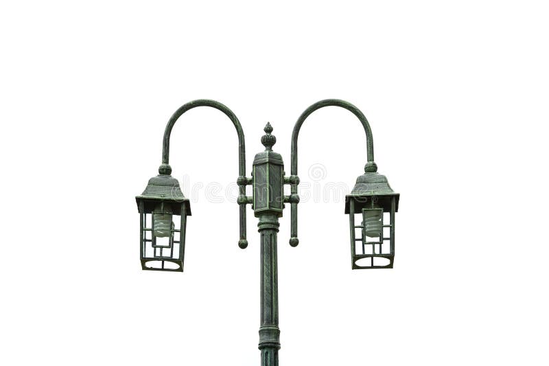 Lamp Post Isolated on White Background Stock Photo - Image of isolation ...