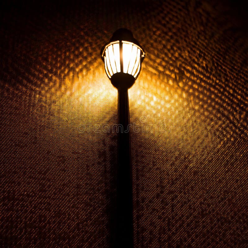 Lamp-Post. Lamp Post Lit at Night Stock Illustration - Illustration of ...
