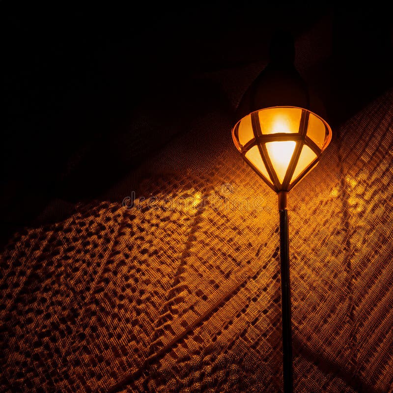 Lamp-Post. Lamp Post Lit at Night Stock Illustration - Illustration of ...