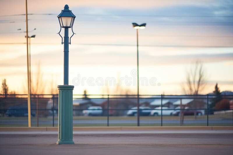 Lamp Post with Missing Light Bulb at Dusk Stock Illustration ...