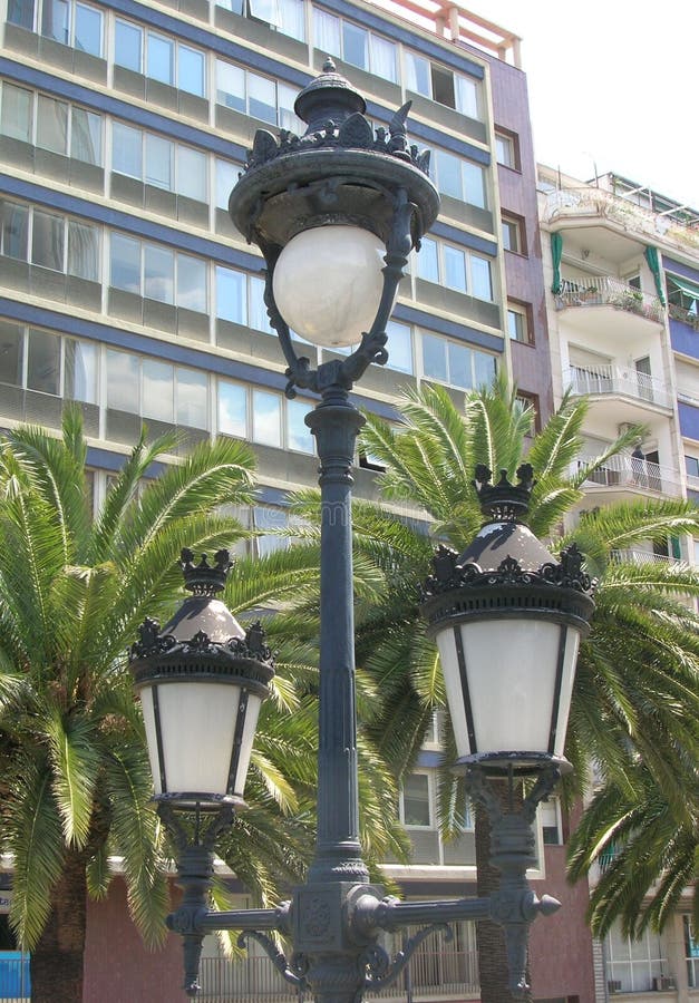 Lamp post stock image. Image of glass, sunny, barcelona - 87695401