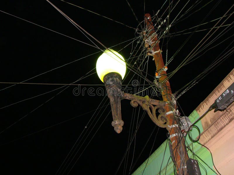 Lamp Post with Old Light Fixture Stock Photo - Image of urban, city ...