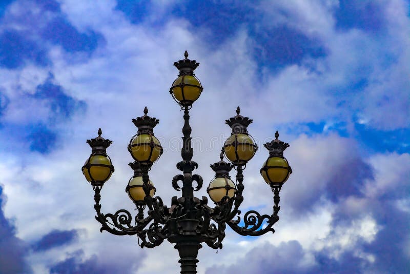 Lamp post in Rome, Italy stock photo. Image of standard - 163908766