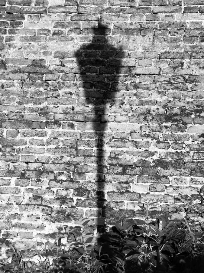 Lamp Post Shadow on the Brick Wall. Old Town of Prague, Czech Republic ...