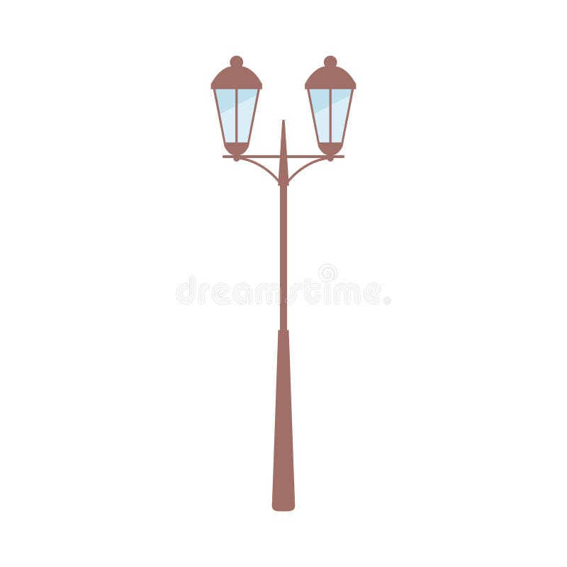 Lamp Post Street Light Isolated Design White Background Stock Vector ...