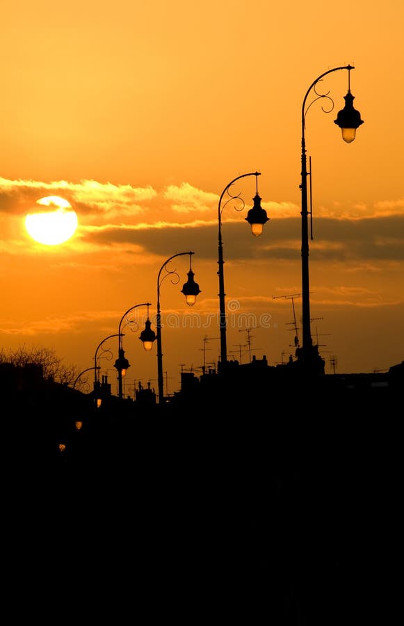 Lamp post at sunset stock photo. Image of shadow, lifestyle - 10830738