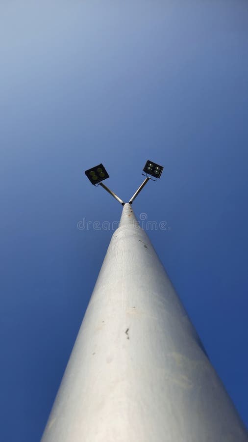 Lamp Post and Tall Blue Sky Stock Photo - Image of tall, post: 281147200
