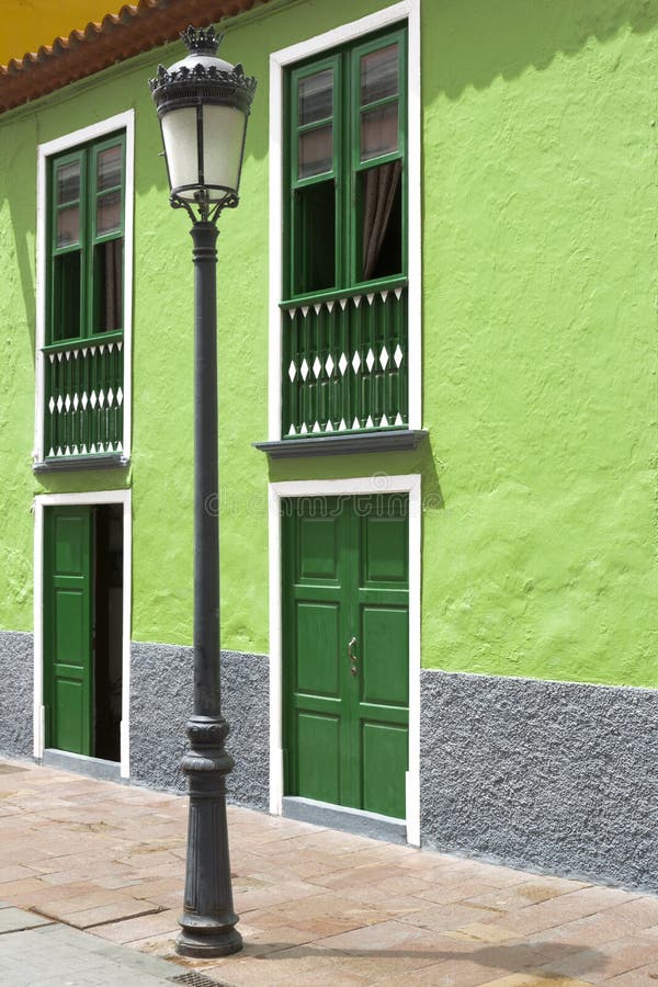 Lamp Post in a Town on La Gomera Island, Spain Stock Photo - Image of ...