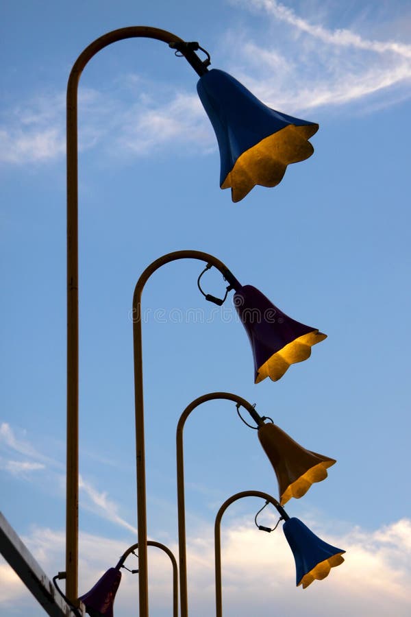 Lamp posts stock image. Image of light, blue, lamp, outdoors - 15657389