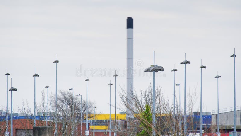 Lamp Posts at Public Car Park High in Sky Stock Image - Image of light ...