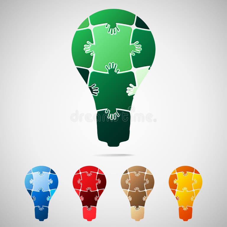 Lamp from puzzle pieces stock vector. Illustration of design - 30621987