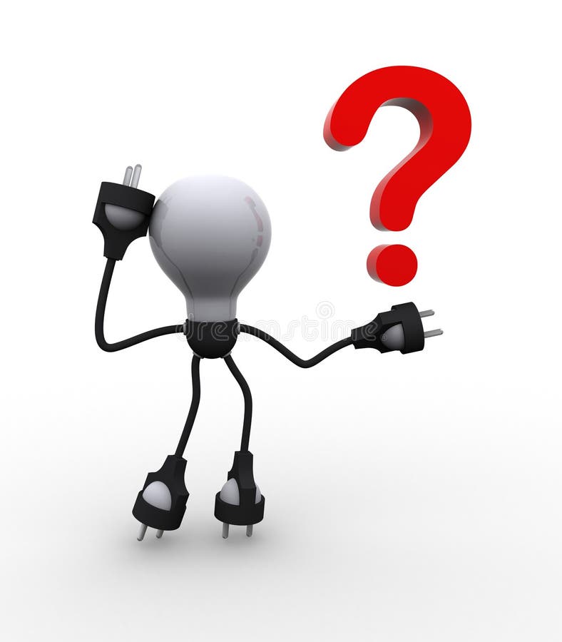 Lamp with question mark stock illustration. Illustration of cable ...