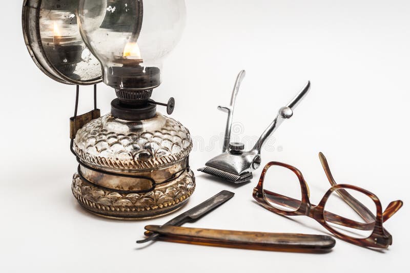 Lamp and razor stock image. Image of beard, background - 37550813