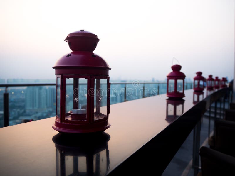 Lamp in Restaurant with Beautiful Light Stock Image - Image of liquor ...