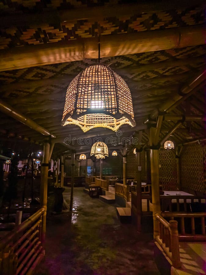 Lamp in Restaurant at Romantic Night Stock Image - Image of night, lamp ...