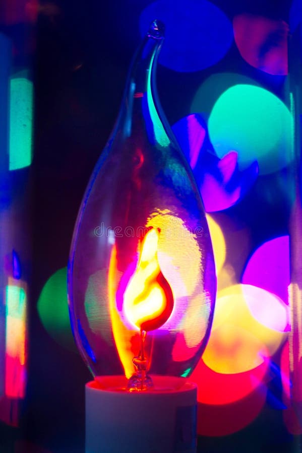 Lamp with Retro Flickering Lamp Stock Image - Image of equipment ...