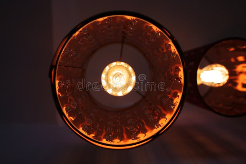 Lamp seen from below stock image. Image of lamp, inside - 67216789