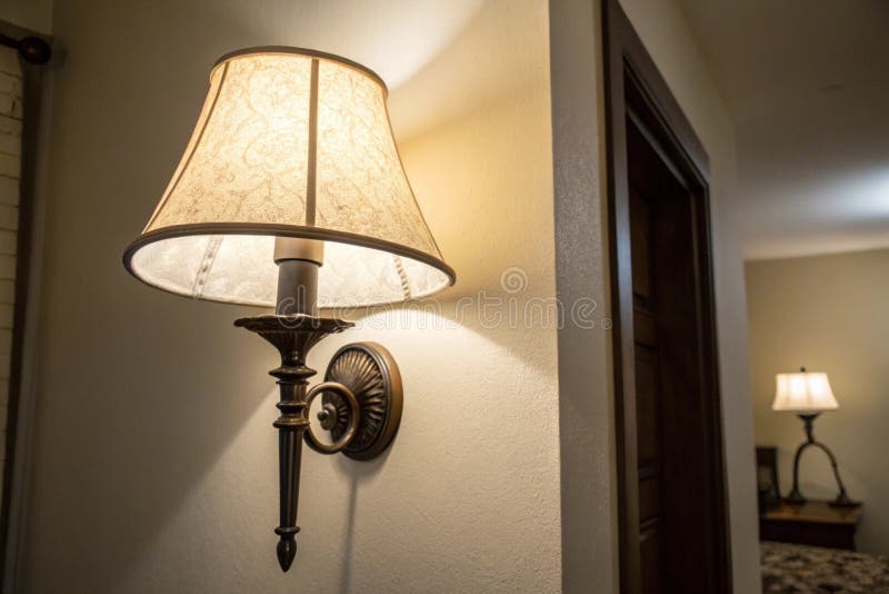 Lamp Shade As Background in Modern Interior Stock Illustration ...