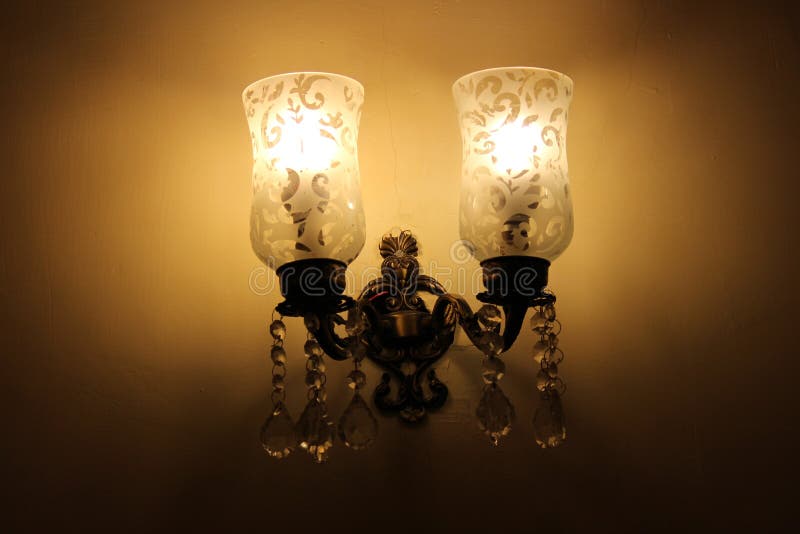 Lamp shades stock image. Image of wall, light, brightness - 95392771