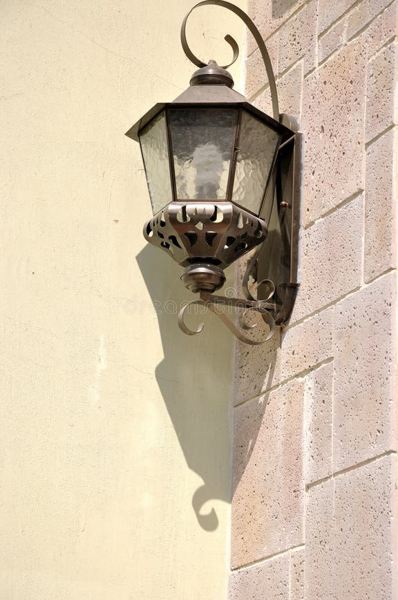 Lamp with shadow on wall stock image. Image of lighting - 22905155