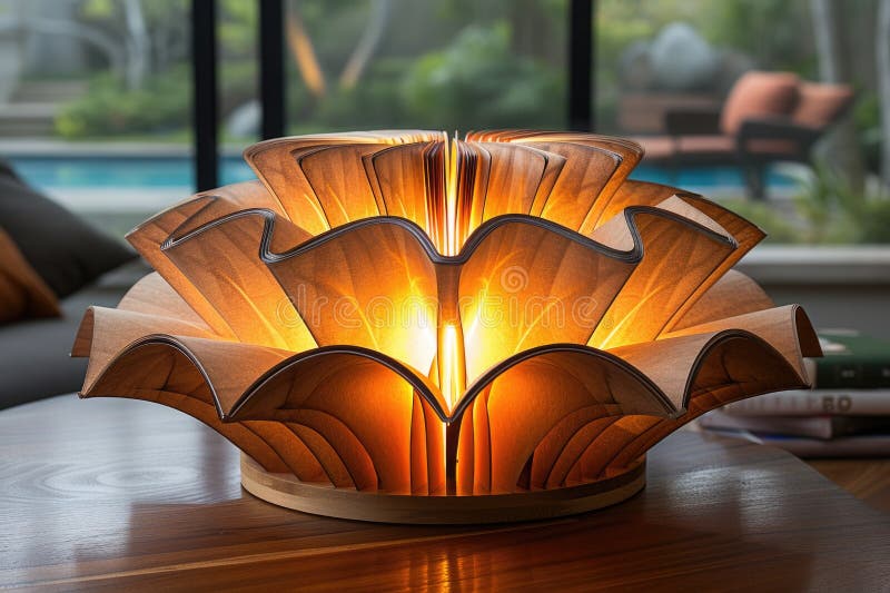 Lamp Shaped Like a Flower from Orange Paper Sheets Stock Photo - Image ...