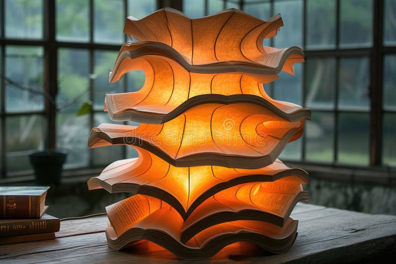 Lamp Shaped Like a Flower from Orange Paper Sheets Stock Image - Image ...