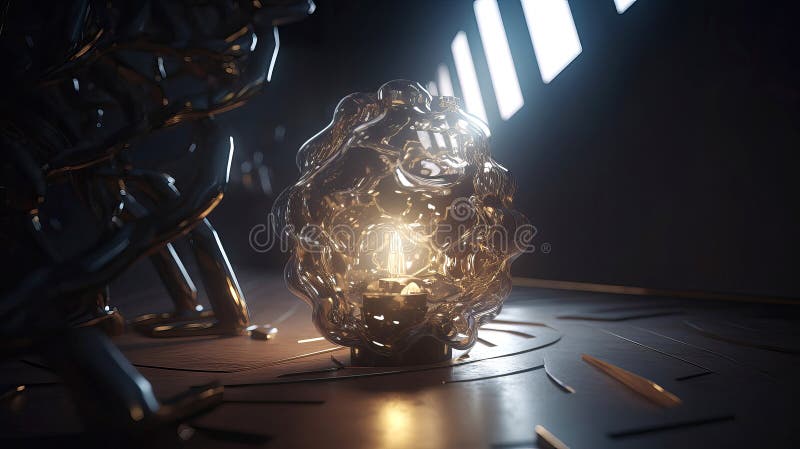 The Lamp Shines with Warm Light Warm Lighting. Modern Night Light Stock ...