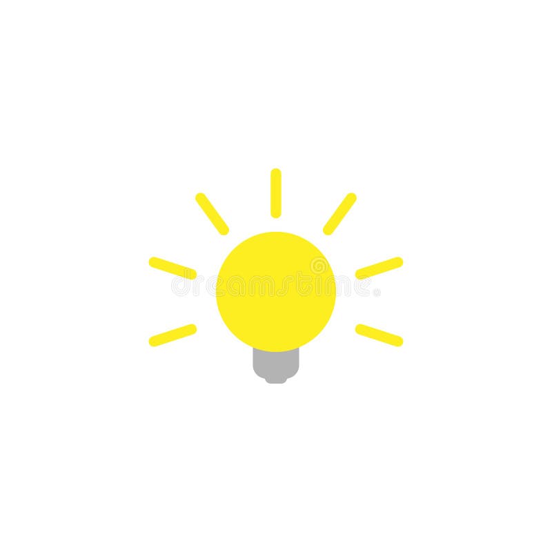 Lamp, Simple Bulb Icon. Light Concept Isolated Symbol in Vector Flat ...