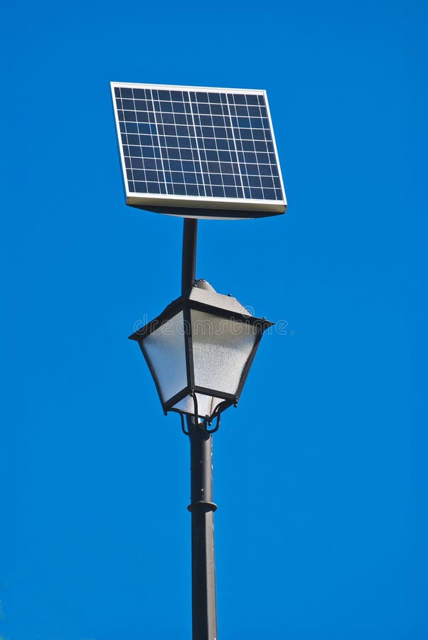 Lamp with solar panel stock image. Image of solar, cell - 19500027