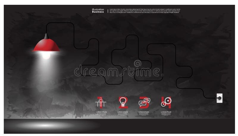 Lamp Spot Light - Text Idea - Icon Business - Infographic Template ...