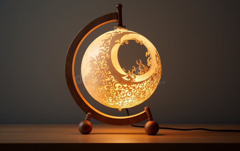 Lamp Stand Holding Moon stock image. Image of tech, innovation - 345026581