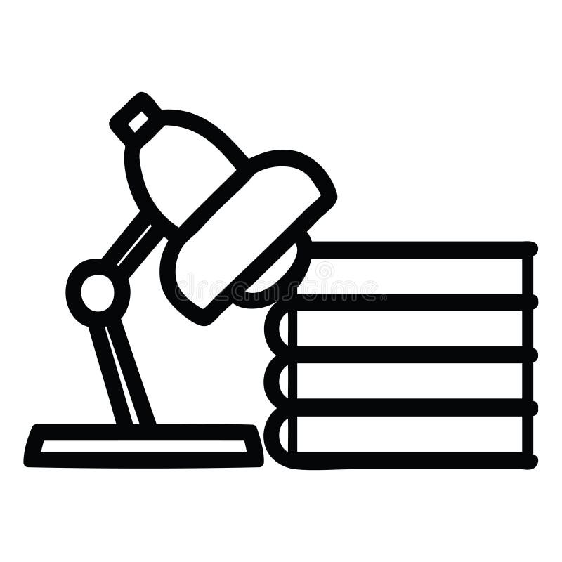 Lamp and study books icon stock vector. Illustration of line - 147620503