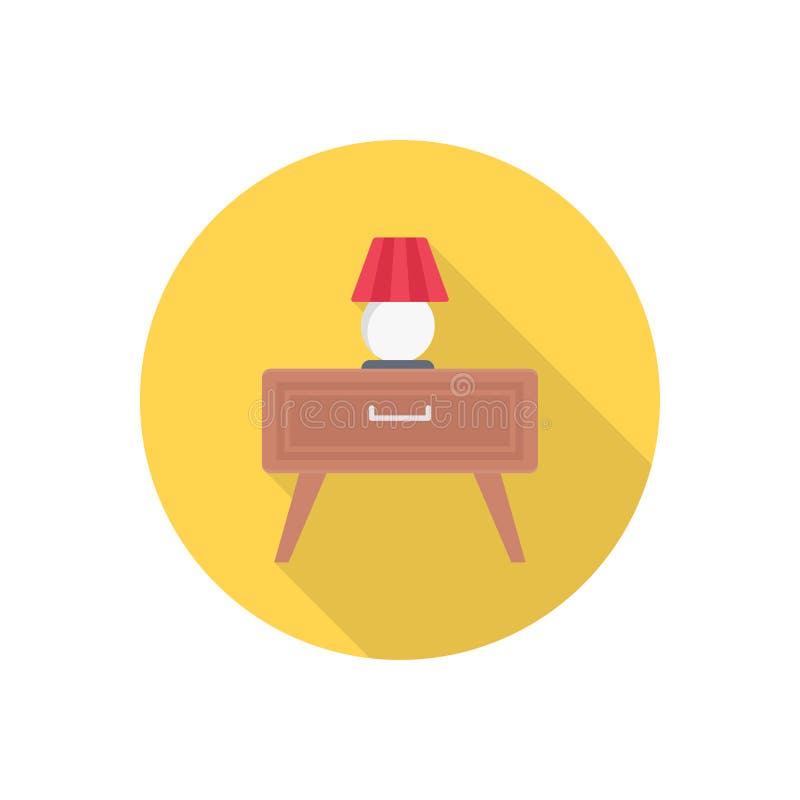 Lamp Table Vector Flat Colour Icon Stock Vector - Illustration of ...