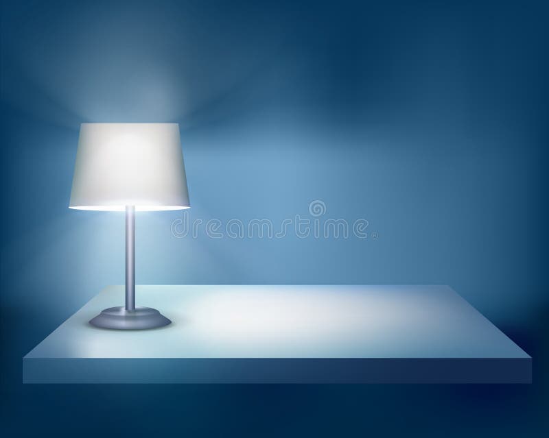 Lamp on the Table. Vector Illustration Stock Vector - Illustration of ...