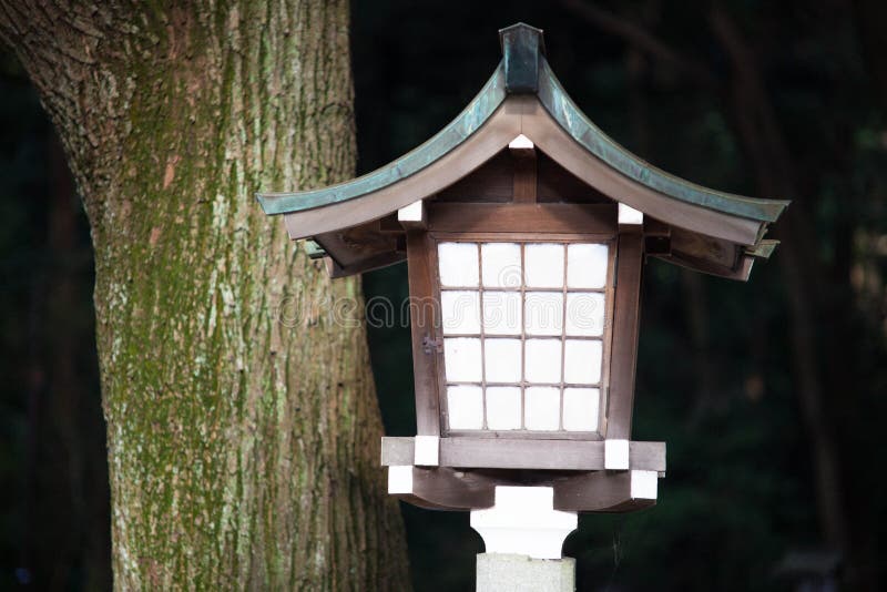 Lamp in temple ,Japan stock image. Image of japan, grass - 58658979