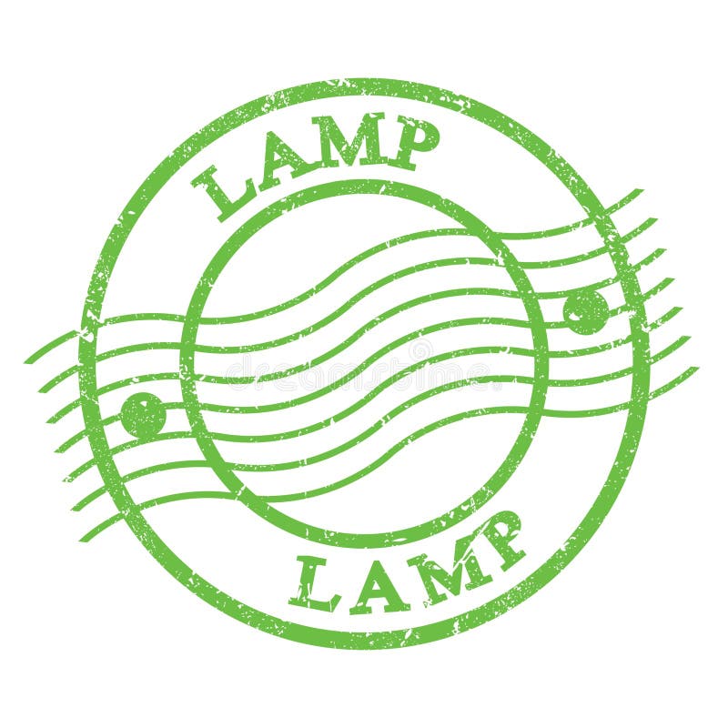 LAMP, Text Written on Green Postal Stamp Stock Illustration ...