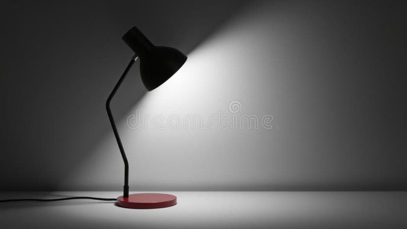 A Lamp is Turned on and is Sitting on a Table Stock Illustration ...