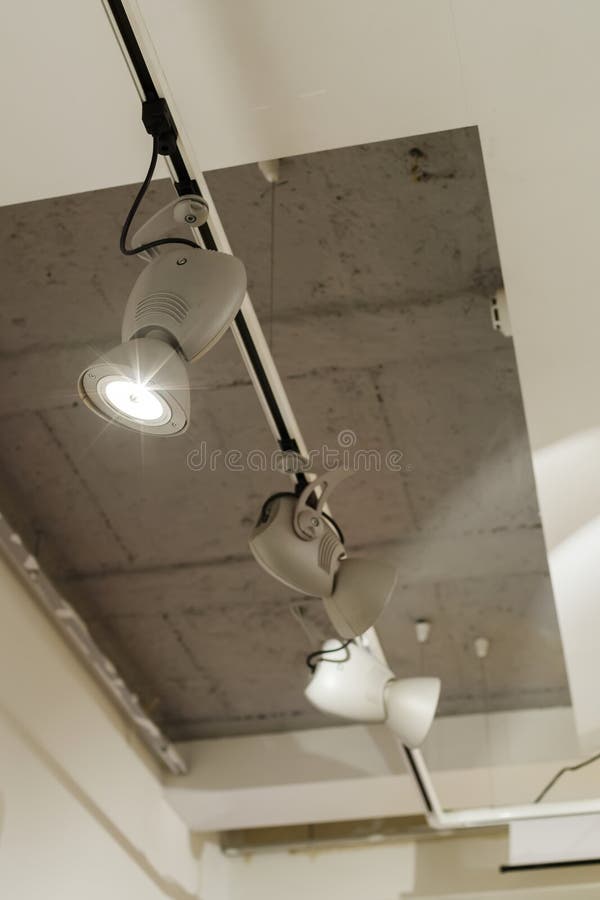 Lamp Under the Ceiling in the Interior Electric Stock Photo - Image of ...