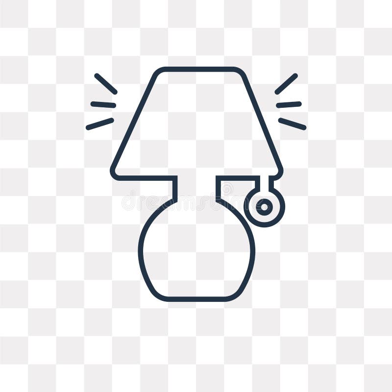 Lamp Vector Icon Isolated on Transparent Background, Linear Lamp Stock ...