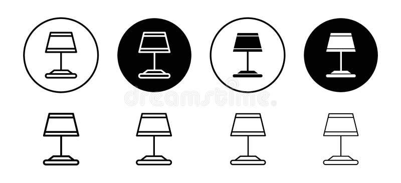 Lamp Vector Icon Set Collection. Lamp Outline Flat Icon Stock Vector ...