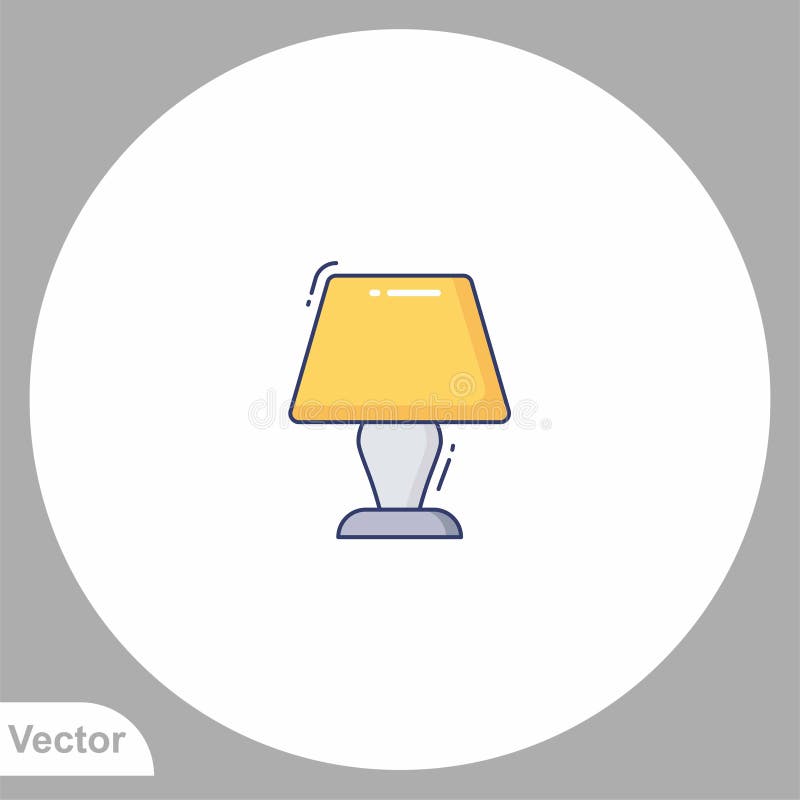 Lamp Vector Icon Sign Symbol Stock Vector - Illustration of flat ...