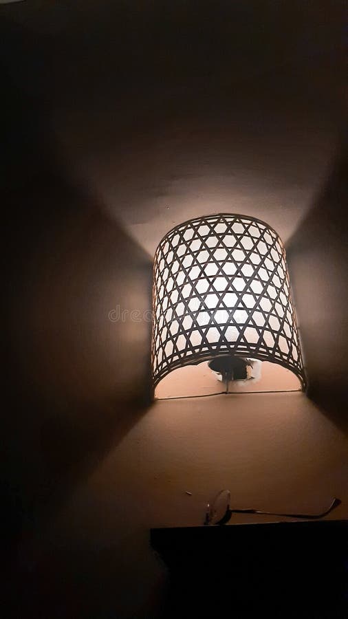 Lamp on the wall stock photo. Image of home, luminance - 202816500