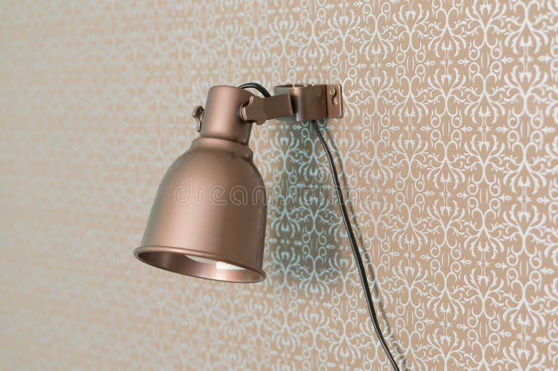 Lamp on wall stock image. Image of wallpaper, wall, lamp - 49957209