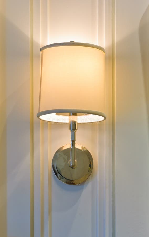 Lamp on wall stock image. Image of hotel, decoration - 33960251