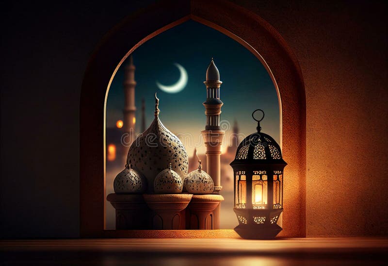 Lamp on the Wall Lamp on the Wall in Mosque Stock Illustration ...