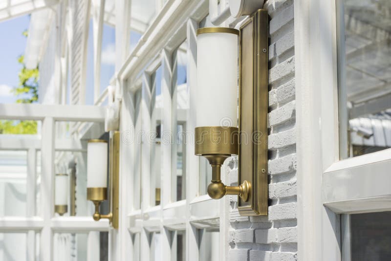 Lamp on the wall stock photo. Image of background, grunge - 61106848