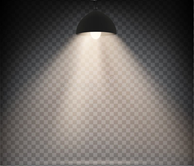 Lamp with Warm Light on a Transparent Stock Illustration - Illustration ...
