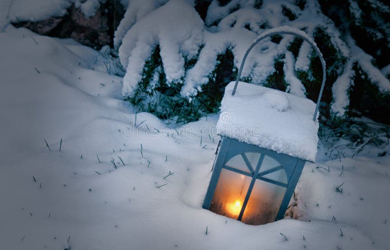 Lamp in winter in the snow stock photo. Image of snow - 165133000