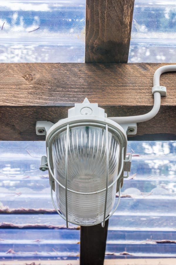 Lamp of a Shed Laying the Power Line Stock Image - Image of lamp, glass ...