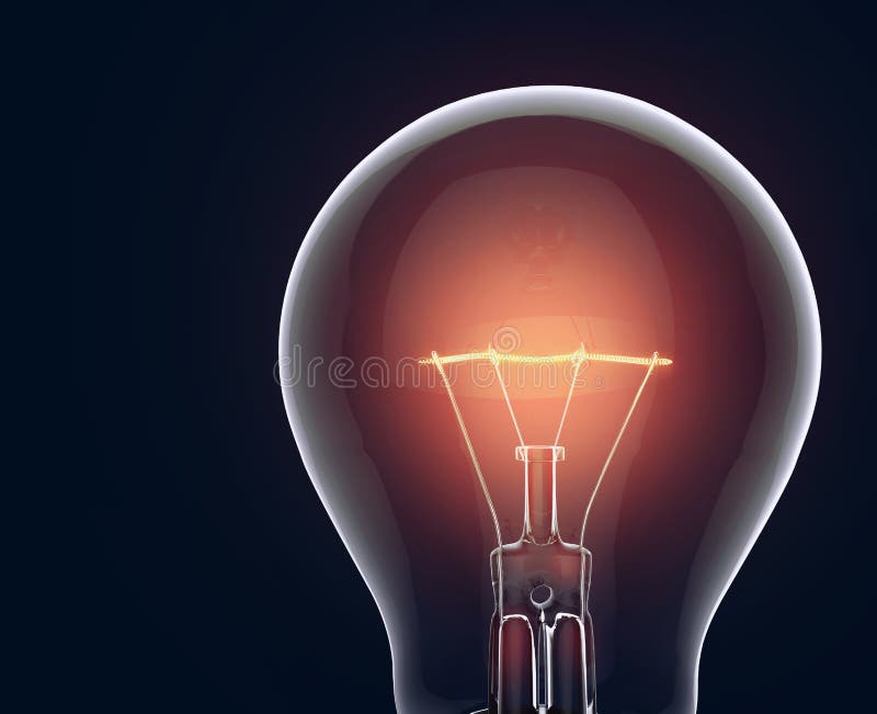 Lampadina Della Luce Intensa Isolata Sul Nero Illustrazione di Stock ...